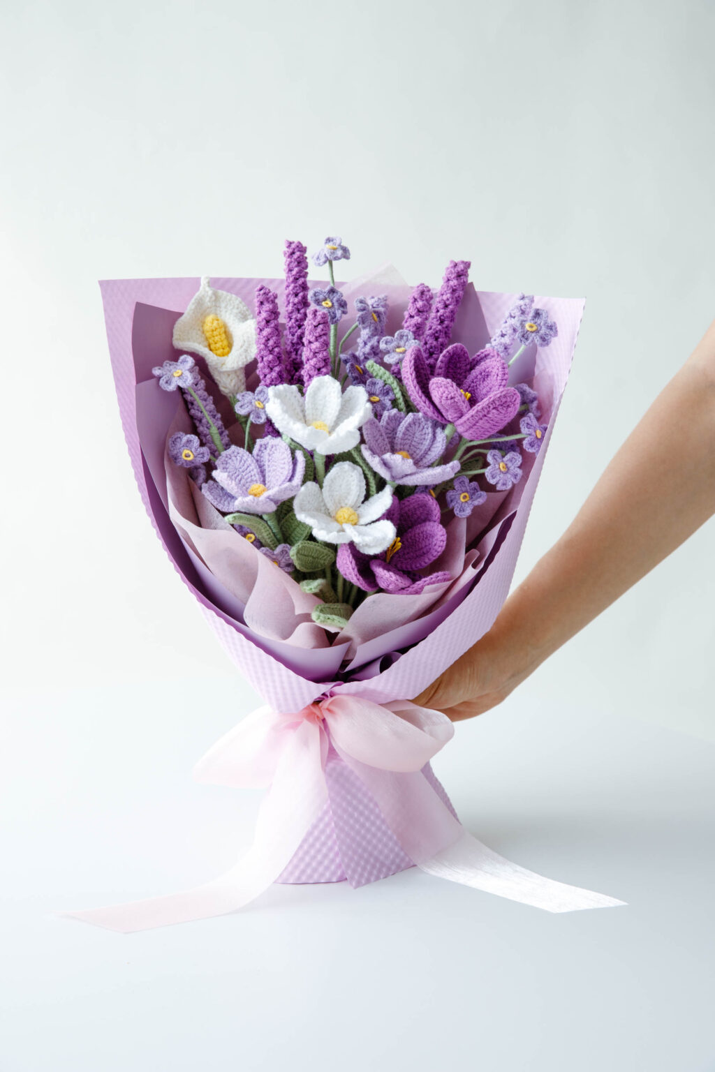 Lavender and Gesang Flower Bouquet Kit-with PDF pattern - Hookok