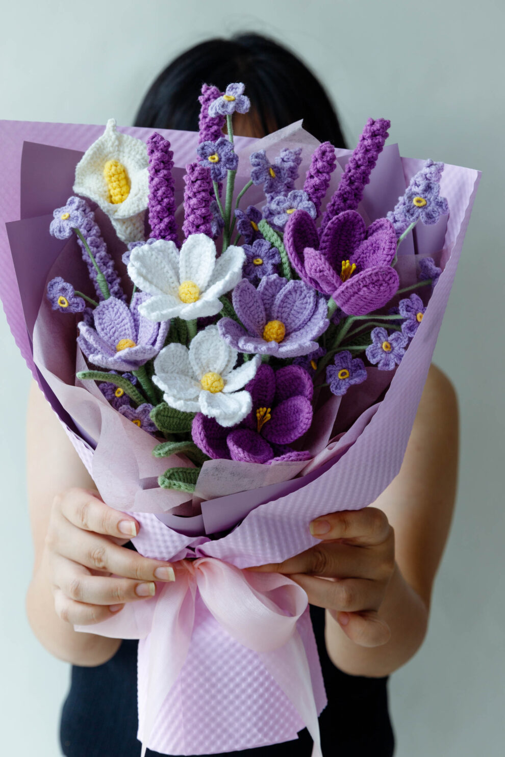HOOKOK Bouquet - Purple Crochet Flower Bouquet - Hookok