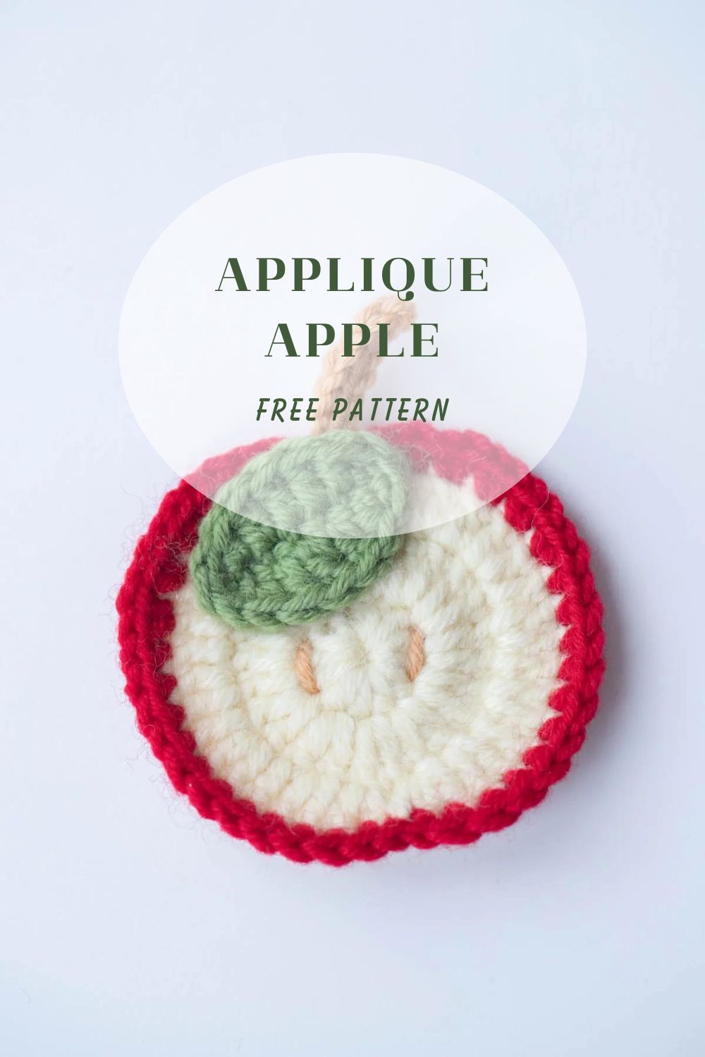 Crochet Apple Applique Free Pattern - Hookok