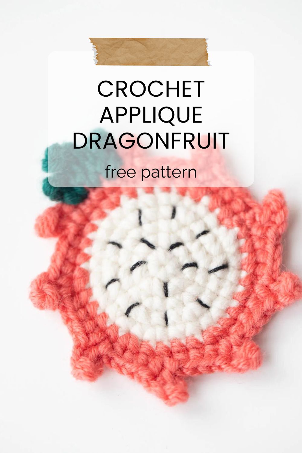 Crochet Dragon Fruit Applique Free Pattern - Hookok
