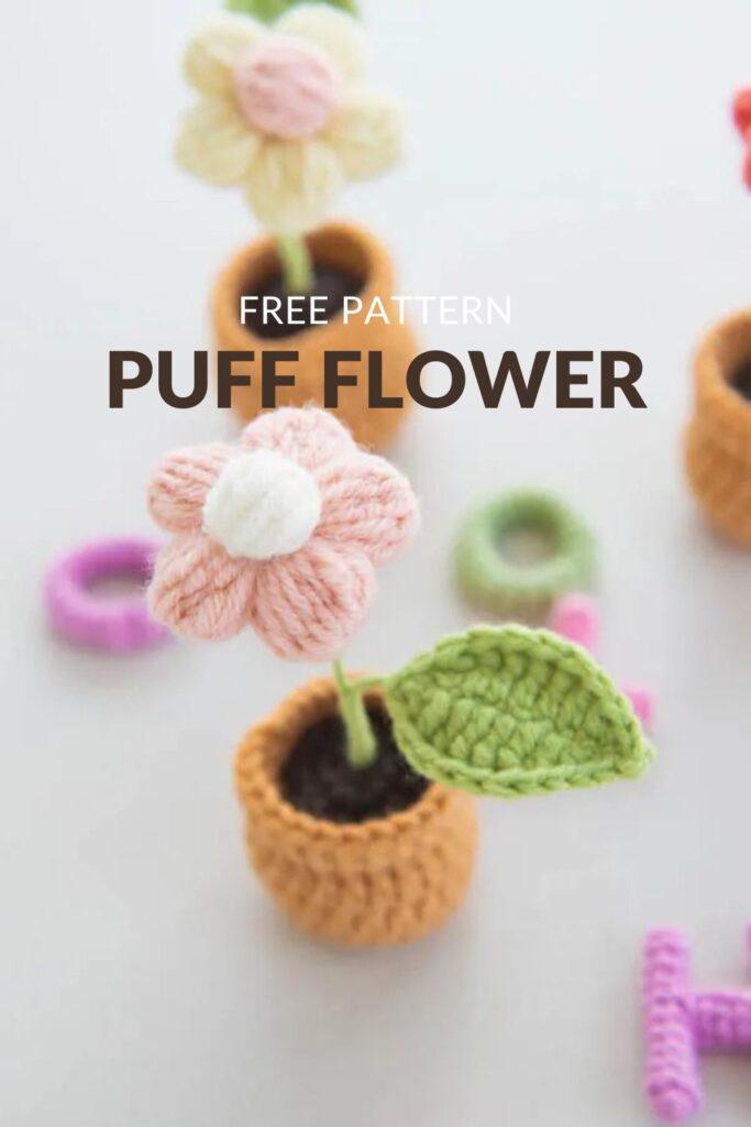 Crochet Puff Flower - Hookok