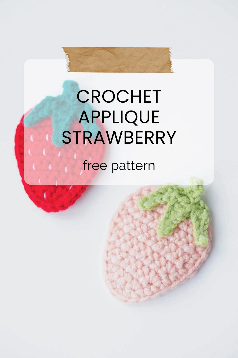 Crochet Strawberry Applique Pattern - Hookok
