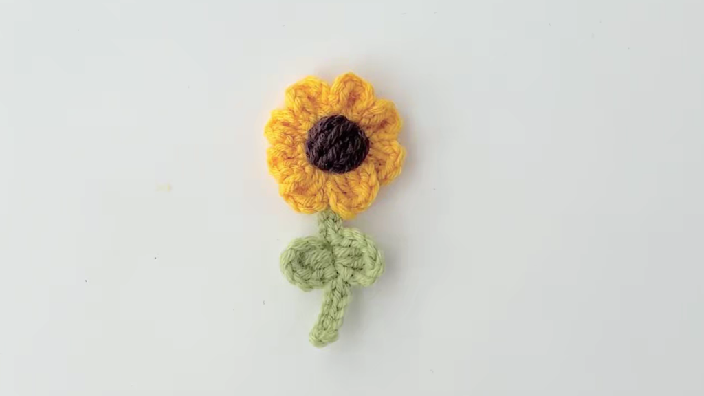 Crochet Yellow Sunflower Applique Free Pattern - Hookok