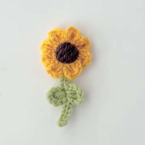 Crochet Yellow Sunflower Applique Free Pattern - Hookok