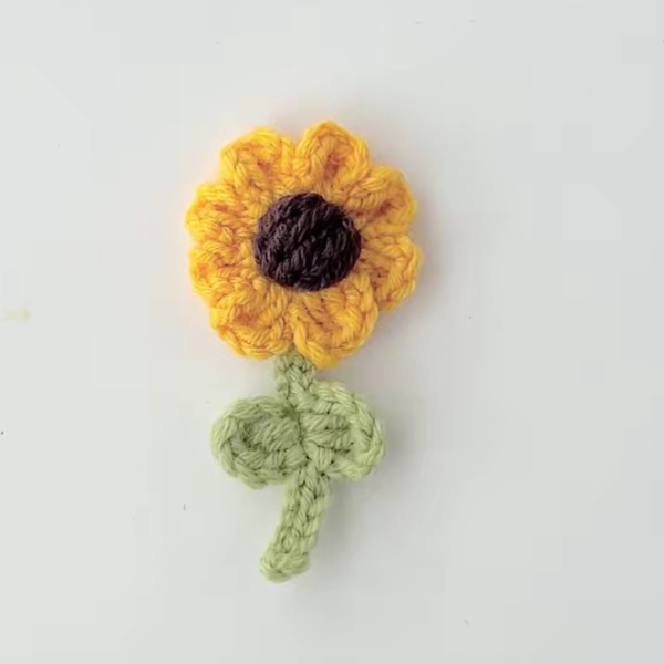 Crochet Yellow Sunflower Applique Free Pattern - Hookok