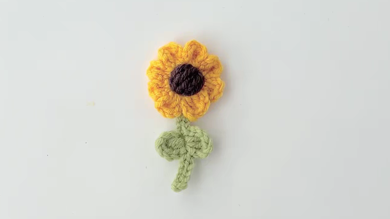 Crochet Yellow Sunflower Applique Free Pattern - Hookok