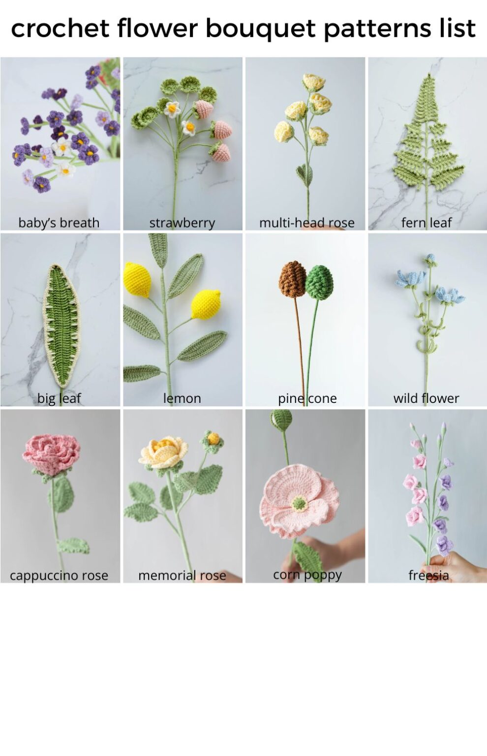 Our Free Crochet Flower Bouquet patterns - Hookok
