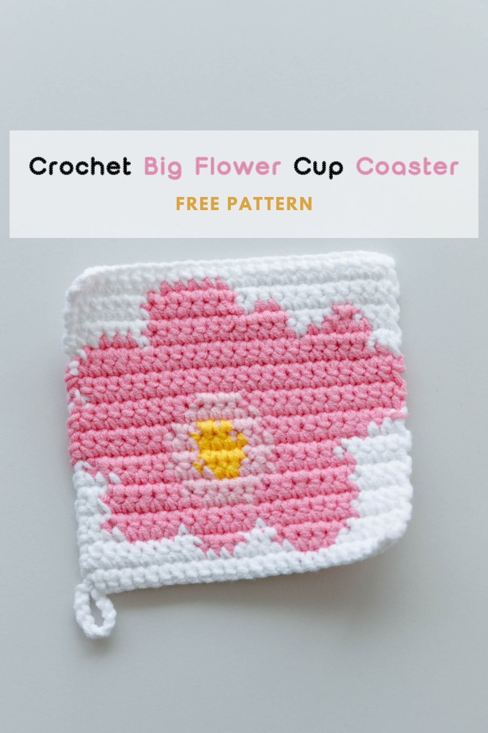 Crochet Big Flower Coaster - Free Pattern - Hookok