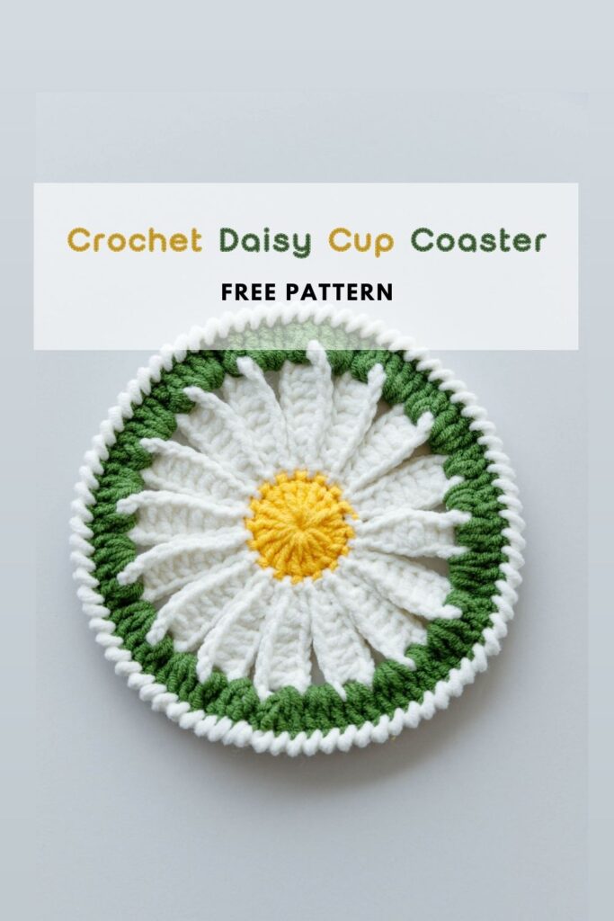 Crochet Daisy Coaster - Free Pattern - Hookok