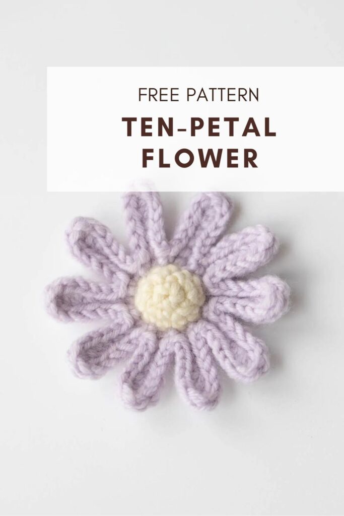 Crochet Ten-Petal Flower Applique Free Pattern - Hookok