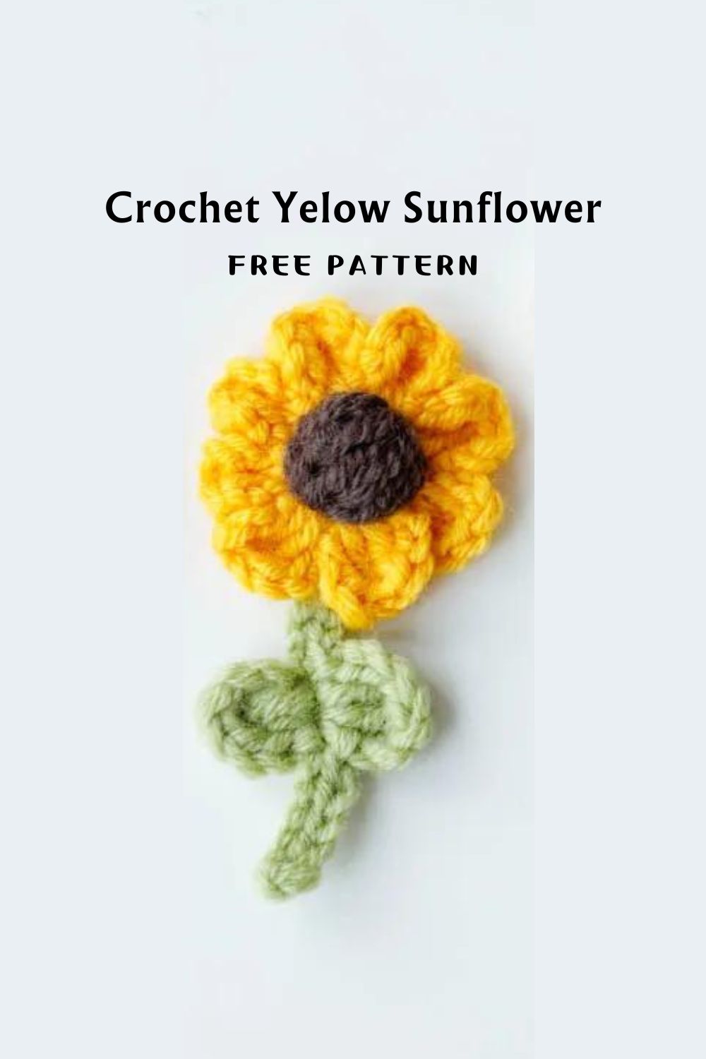 Crochet Yellow Sunflower Applique Free Pattern - Hookok