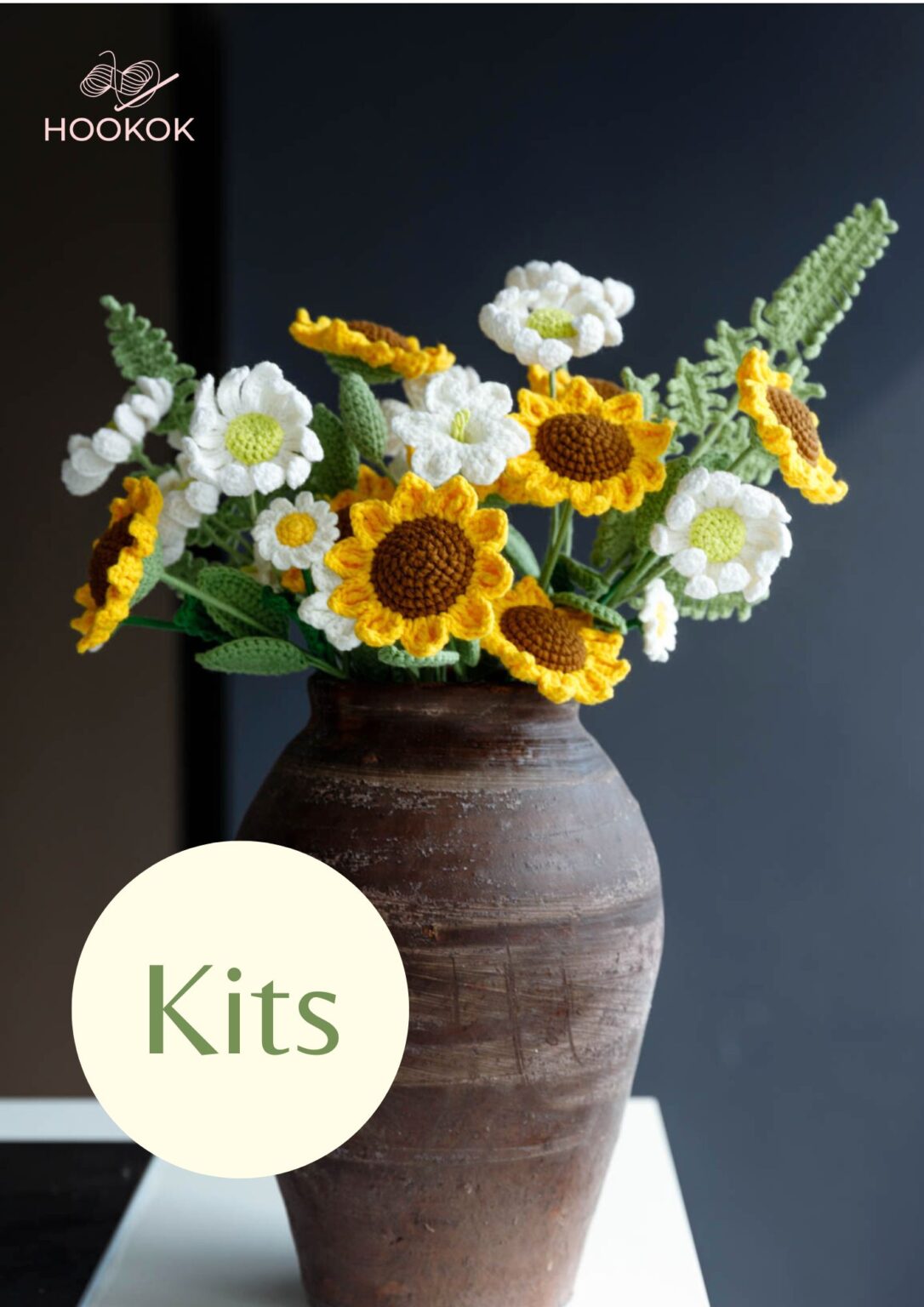 Easy Sunflower and Wild Daisy Bouquet Kit-with PDF pattern - Hookok