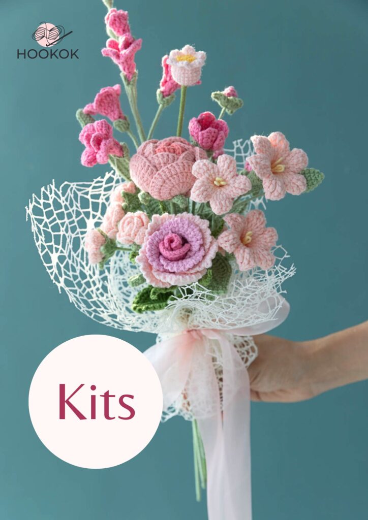 Roselle Rose Bouquet Kit-with PDF pattern - Hookok