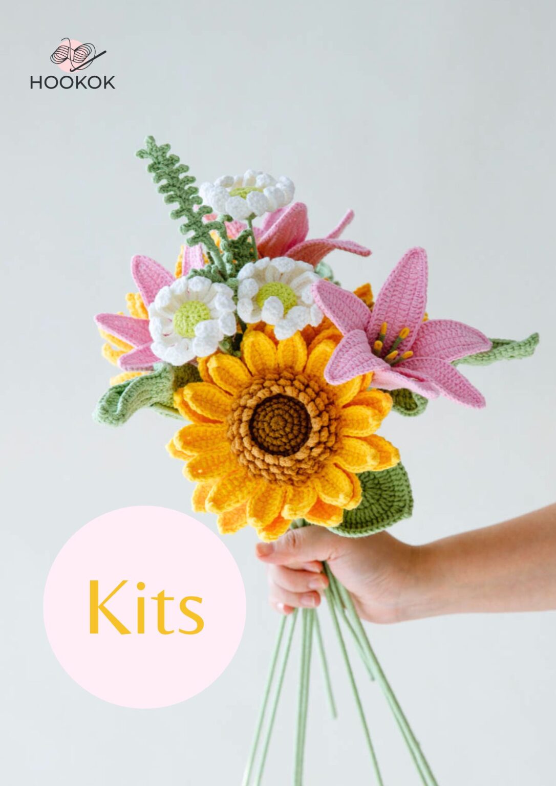Sunflower and Lily Bouquet Kit-with PDF pattern - Hookok