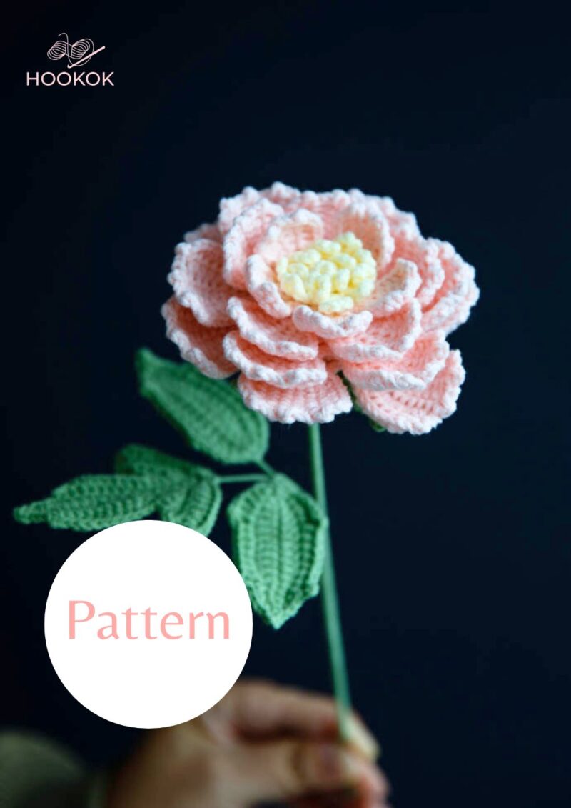 PDF Pattern-Peony Flower - Hookok
