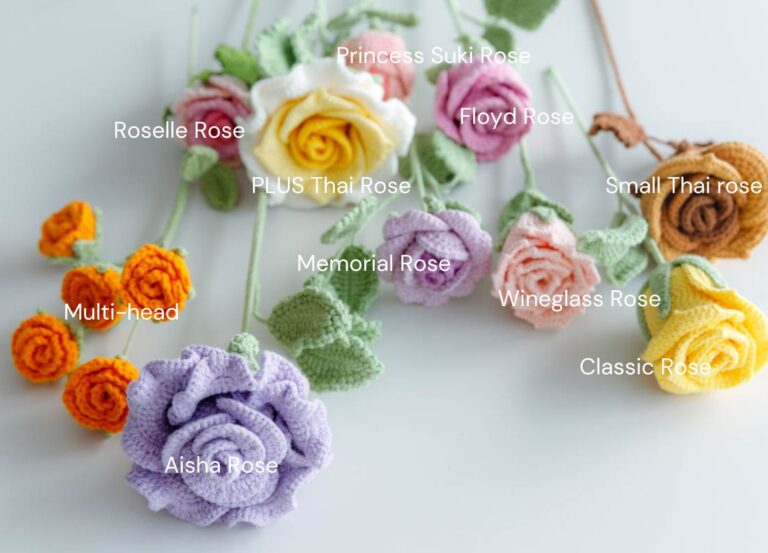 Free Crochet Rose Patterns List - How to Crochet Roses - Hookok