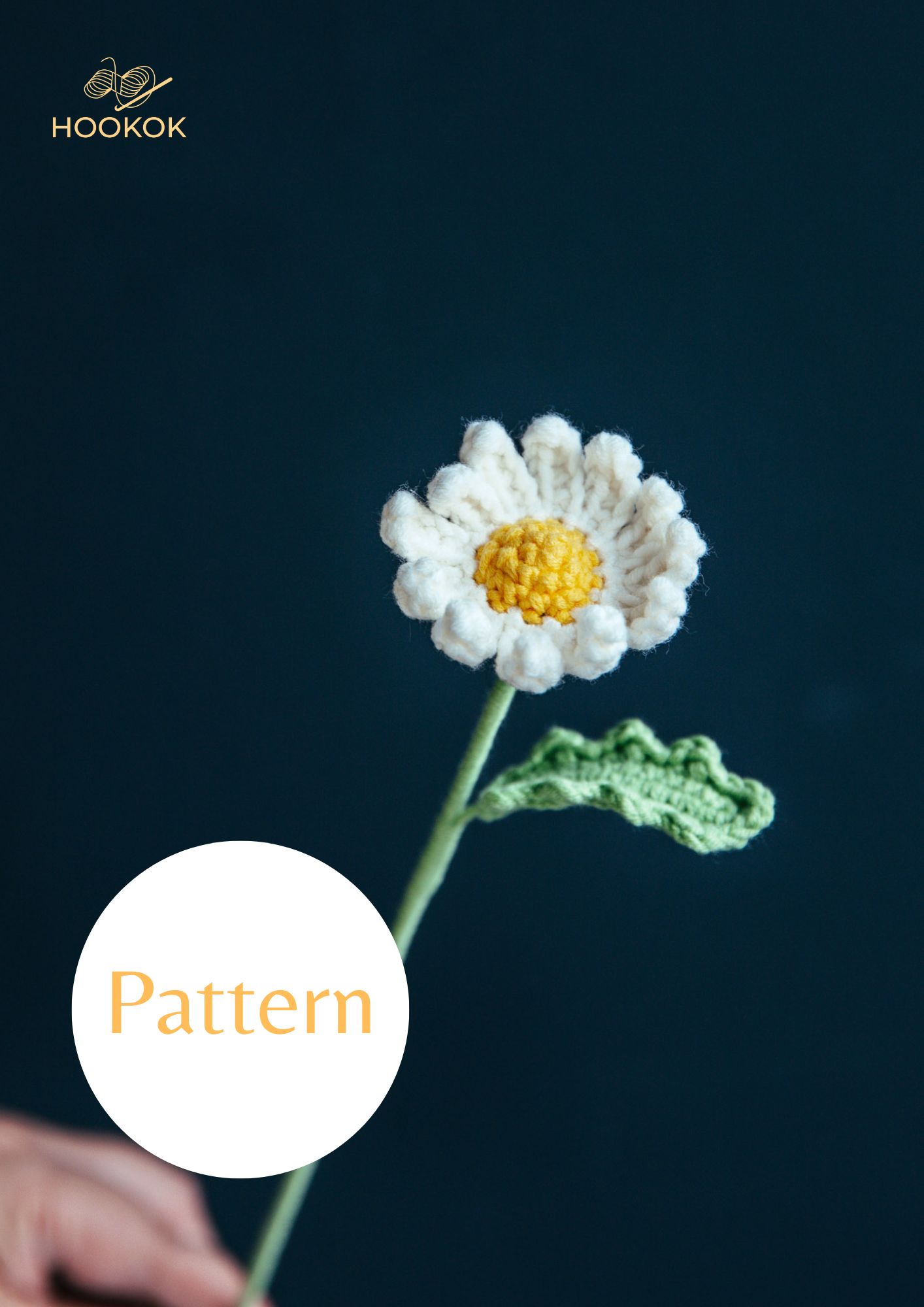 PDF Pattern- Crochet Single Large Daisy - Hookok