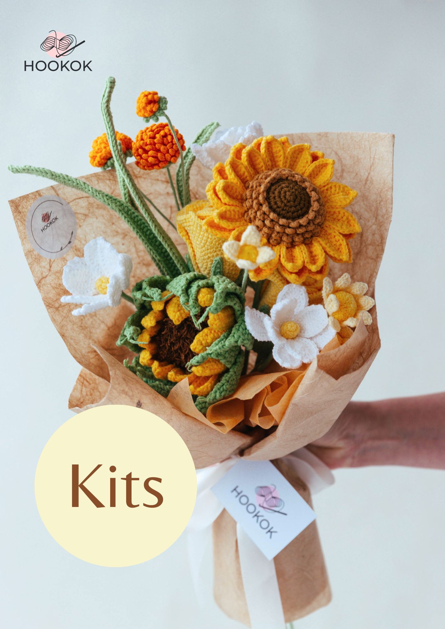 Budding Sunflower Bouquet Kit – with PDF pattern - Hookok