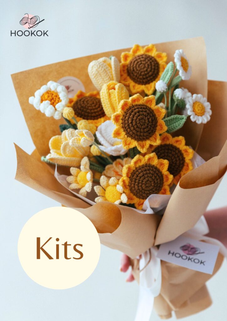 Little Sunflower Bouquet Kit – with PDF pattern - Hookok