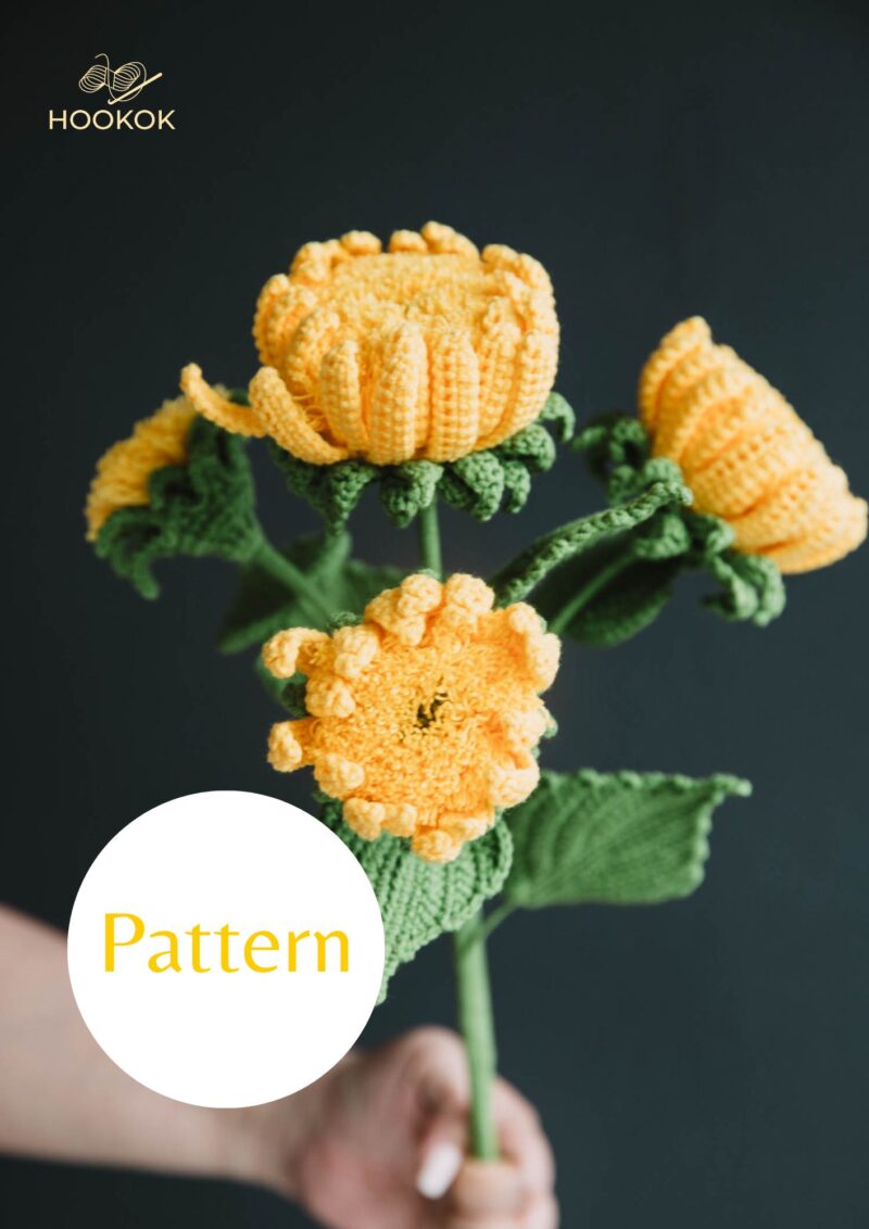PDF Pattern- Crochet Teddy Sunflower - Hookok