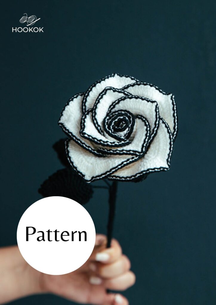 PDF Pattern- Crochet Chanel Rose (Style 2) - Hookok