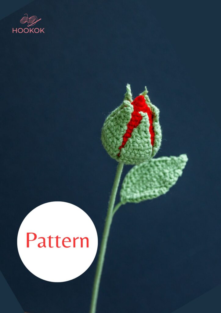 PDF Pattern- Crochet Rose Bud - Hookok