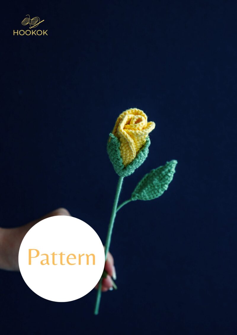 PDF Pattern- Crochet Closed Rose - Hookok