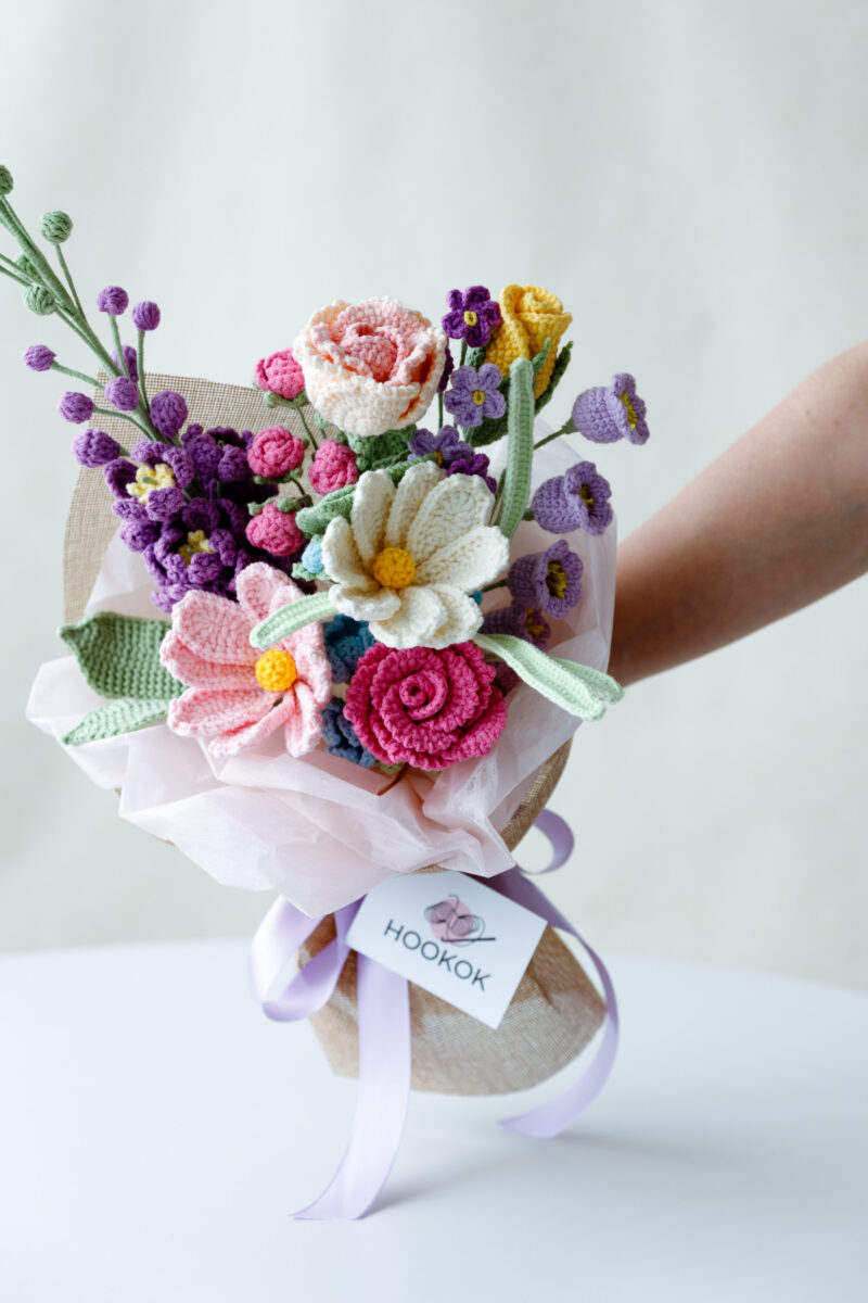 Delphinium Flower Bouquet Kit – with PDF pattern - Hookok