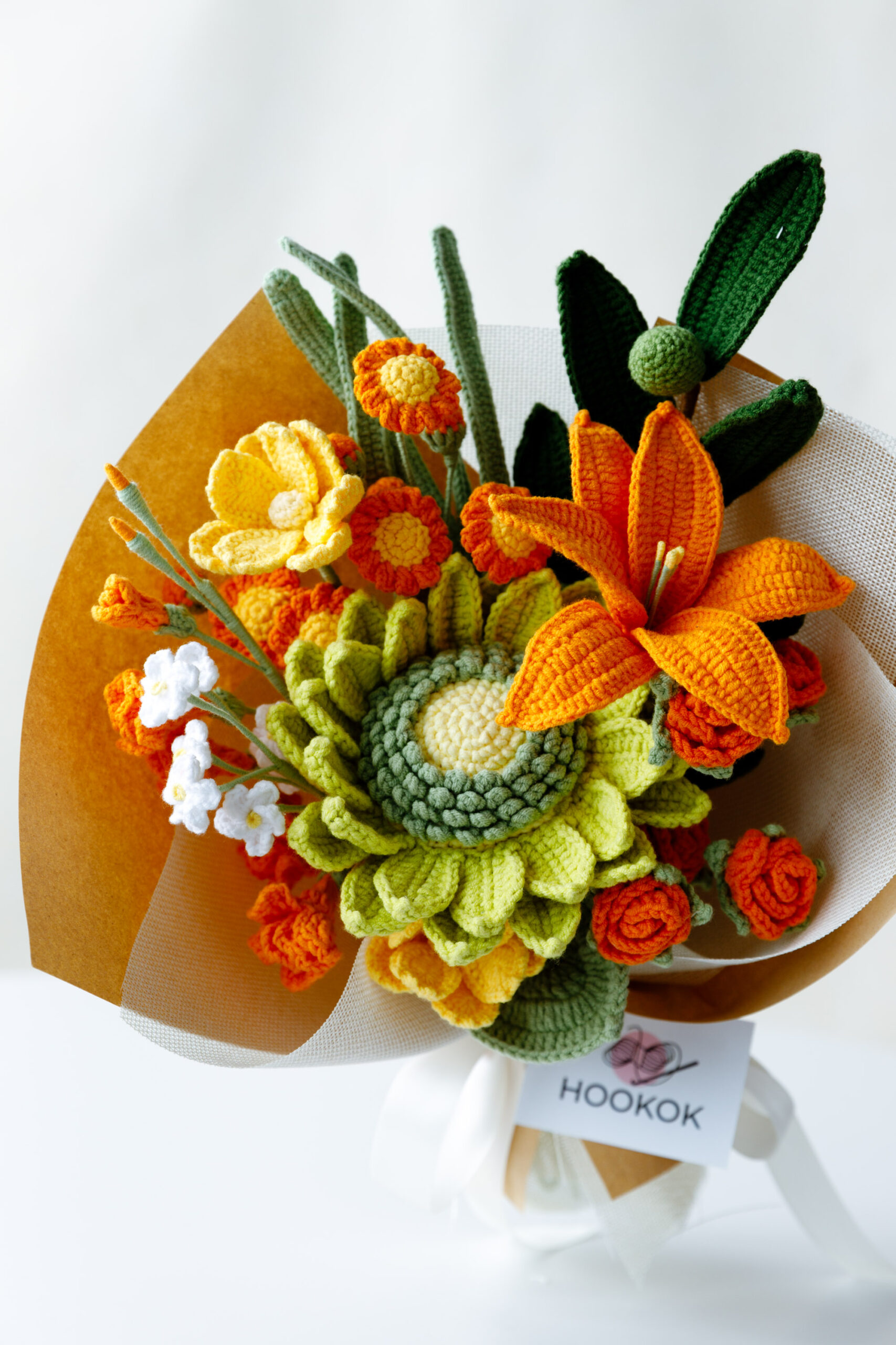 HOOKOK Bouquet – Green Sunflower and Olive Bouquet (11 pieces) - Hookok