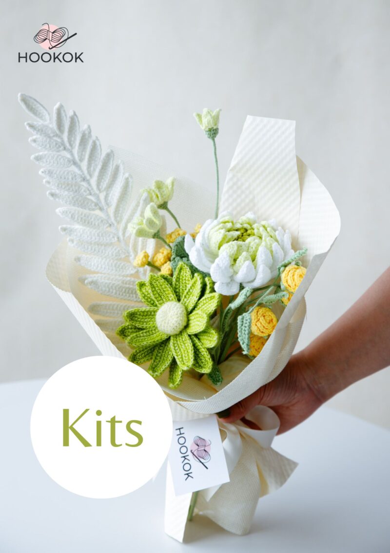 Lavender Daisy Flower Bouquet Kit – with PDF pattern - Hookok