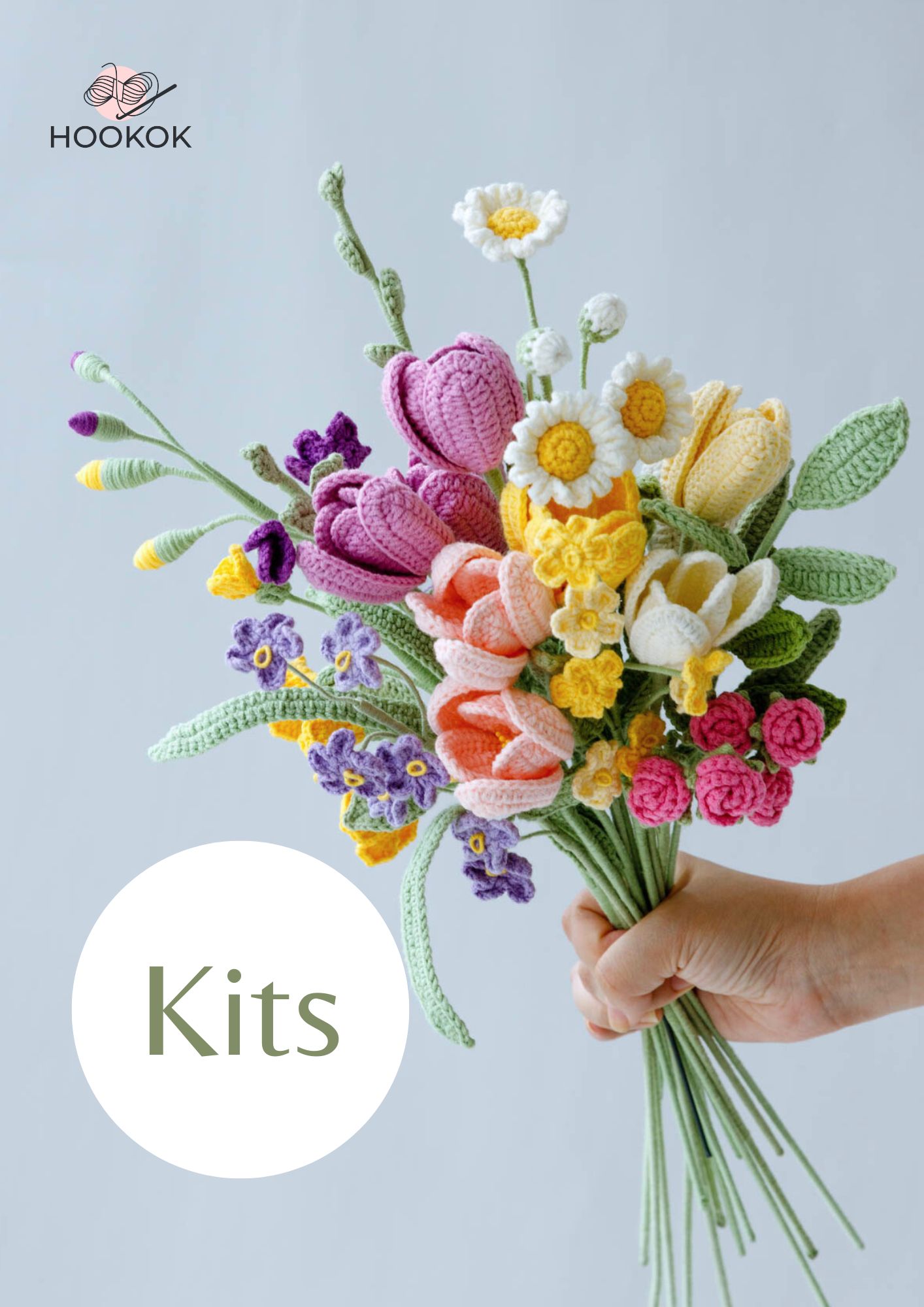 Colorful Tulip Bouquet Kit – with PDF pattern - Hookok