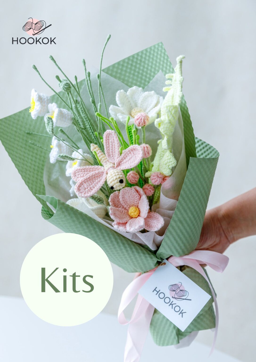 Dragonfly Gesang Flower Bouquet Kit – with PDF pattern - Hookok