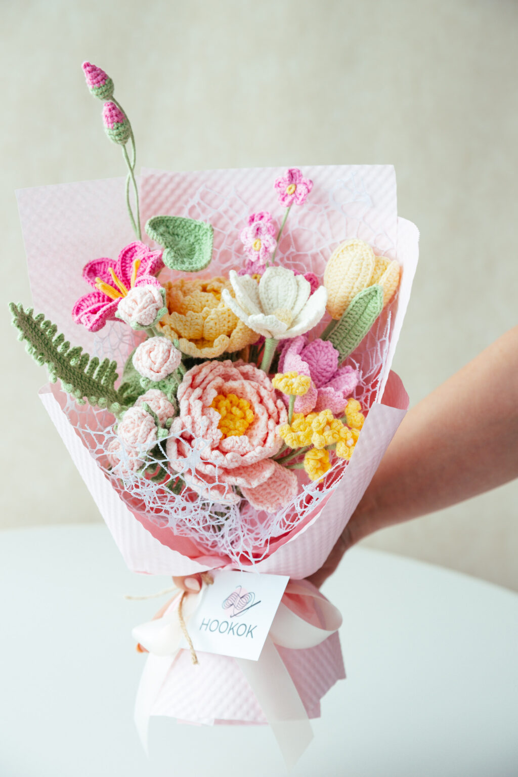 HOOKOK Bouquet – Pink Peony and Tung Flower Bouquet (10 pieces) - Hookok