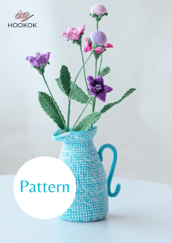 PDF Pattern- Crochet Vase with Single Handle - Hookok