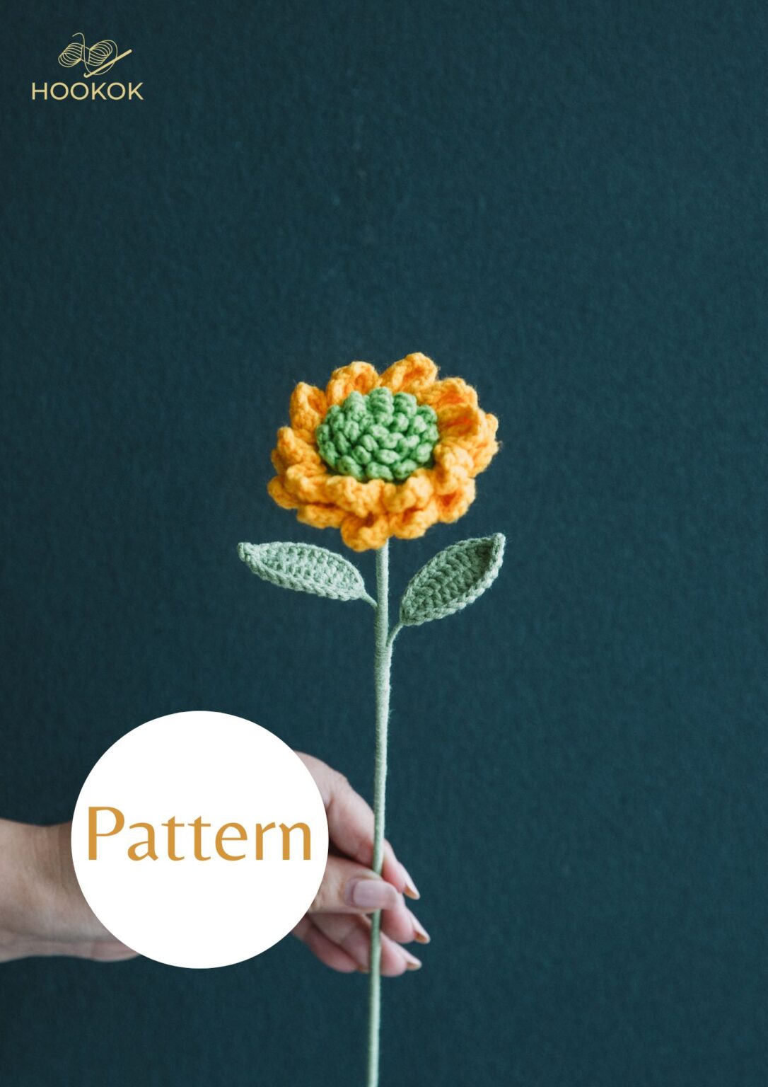 PDF Pattern- Crochet Double Layer Small Sunflower - Hookok