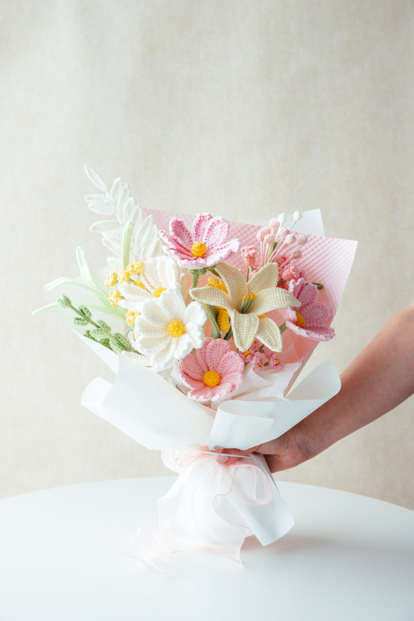 Lily and Grape Hyacinth Bouquet Kit – with PDF pattern - Hookok