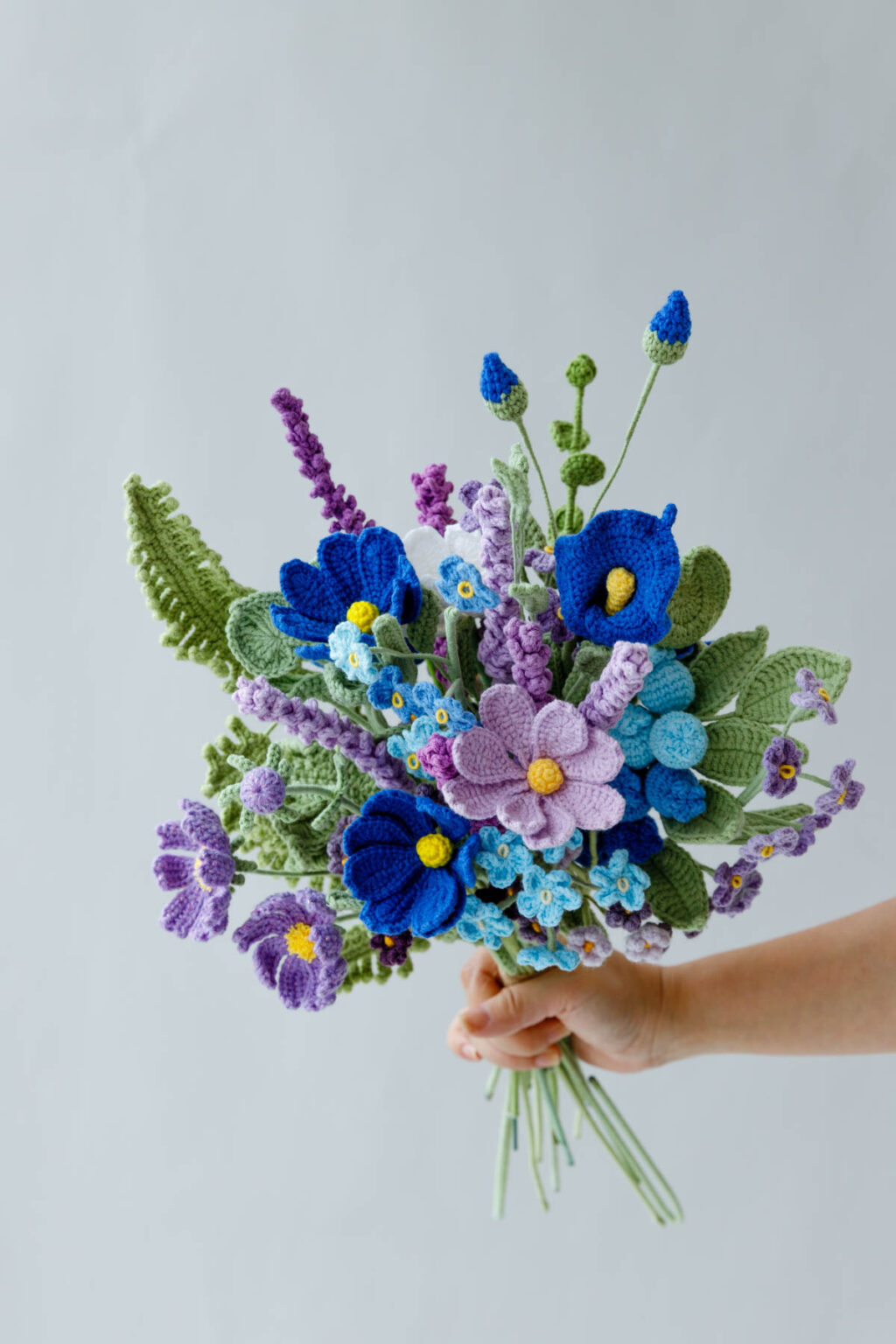 Blue Purple Gesang Bouquet Kit – with PDF pattern - Hookok