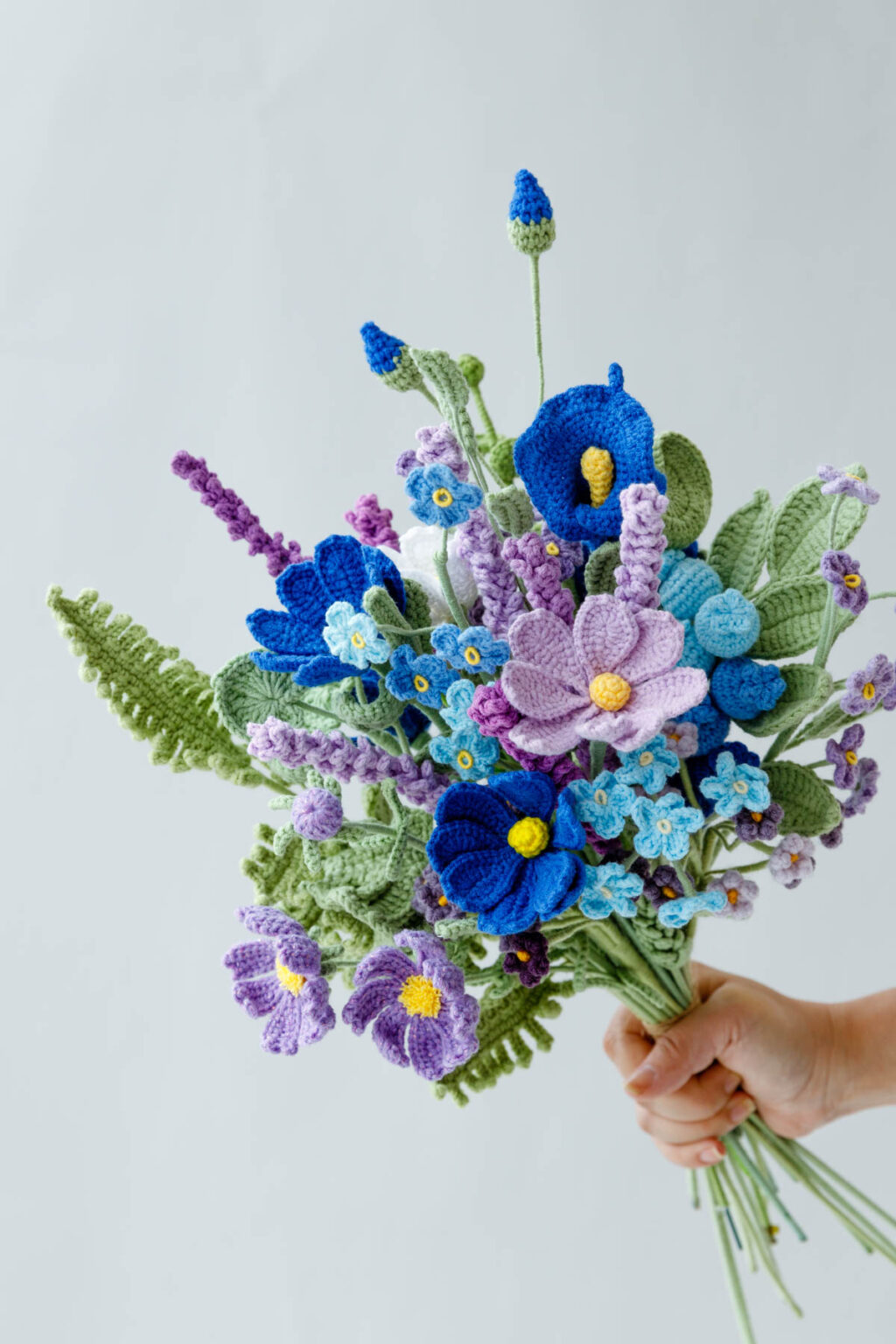 Blue Purple Gesang Bouquet Kit – with PDF pattern - Hookok