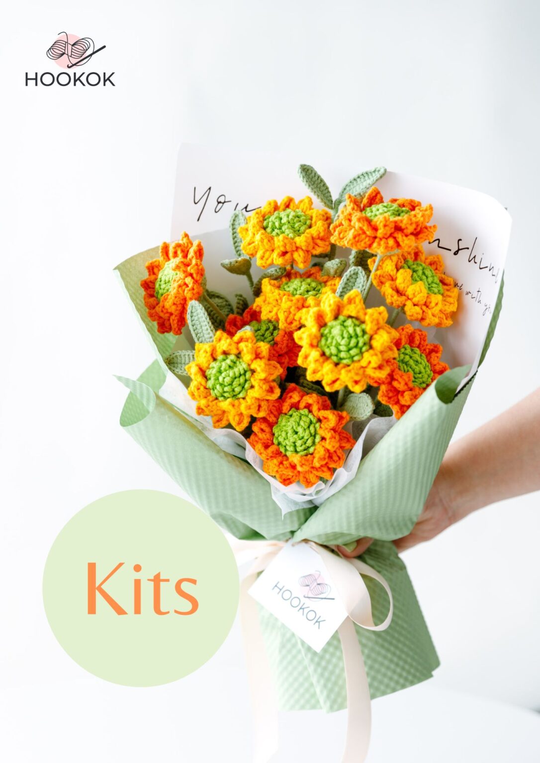 Double Layer Small Sunflower Bouquet Kit – with PDF pattern - Hookok