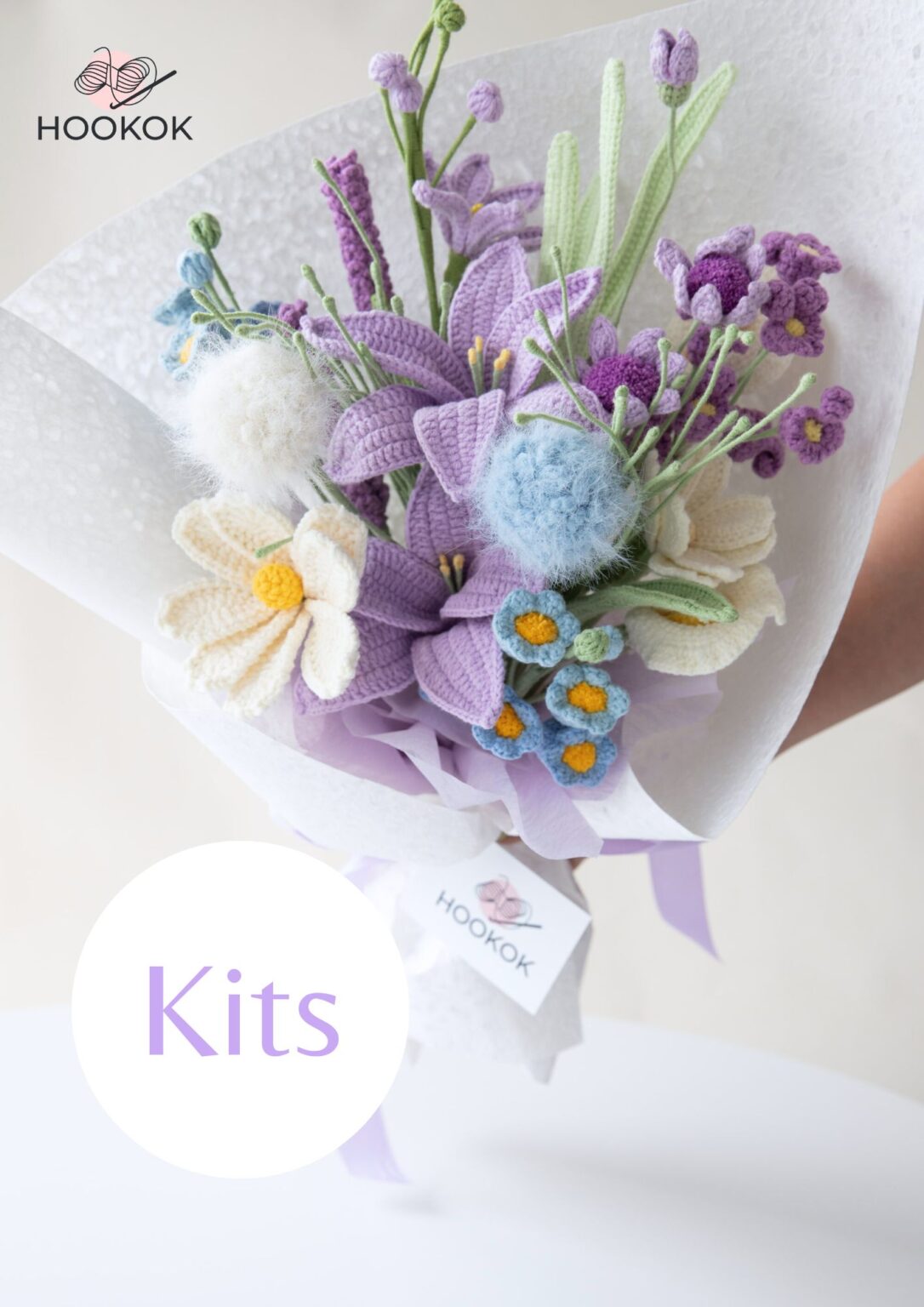 Lily and Ping Pong Chrysanthemum Bouquet Kit – with PDF pattern - Hookok