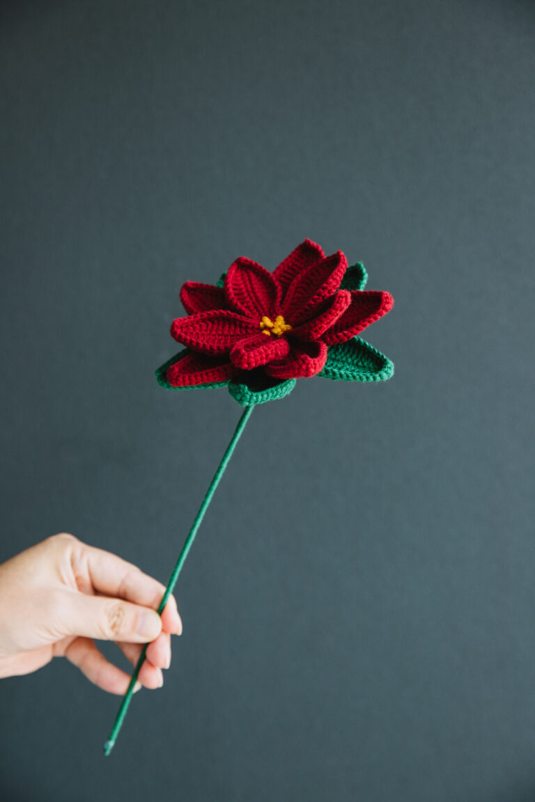 PDF Pattern- Crochet Poinsettia (Christmas flower) - Hookok