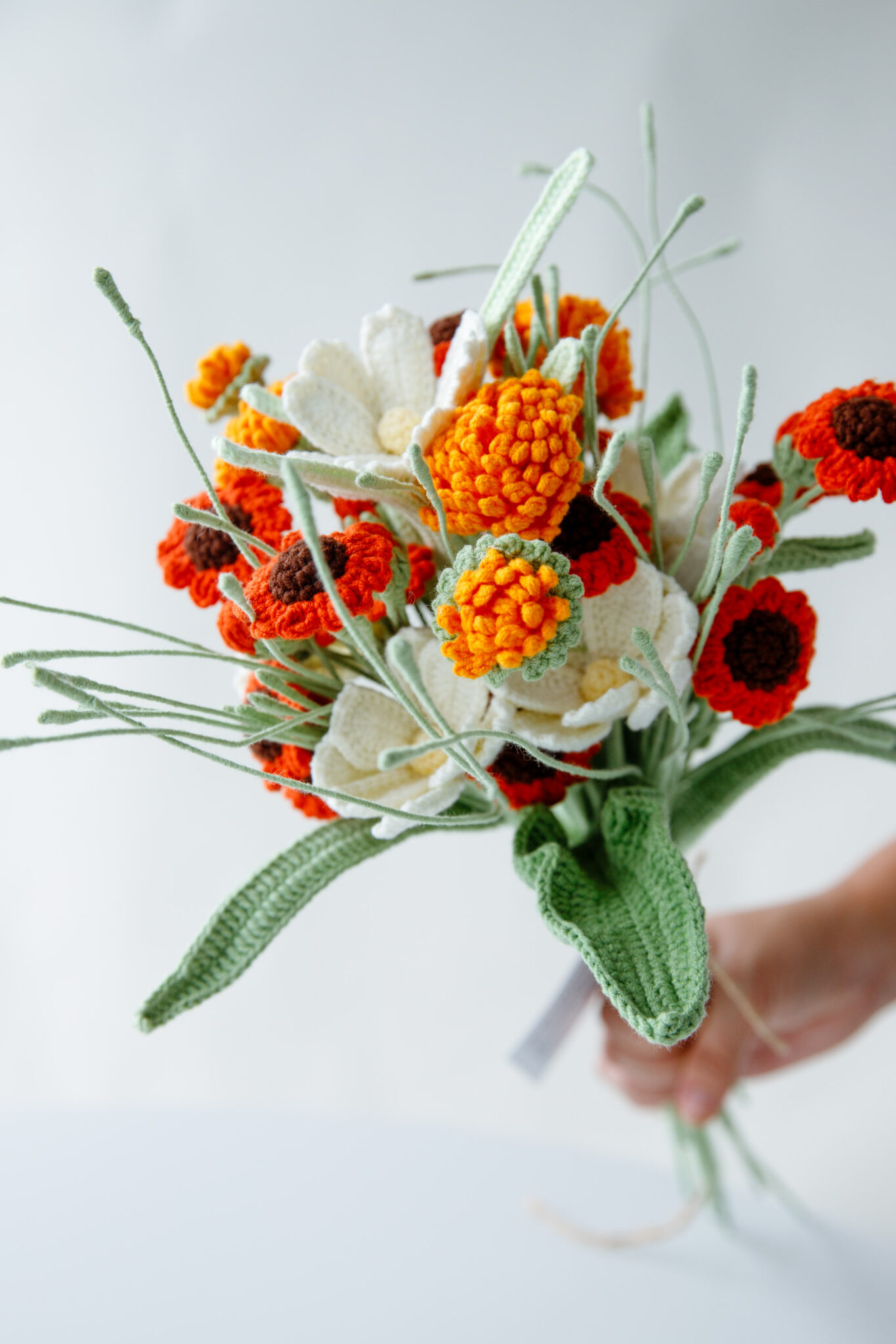 Orange Daisy and Dandelion Bouquet Kit – with PDF pattern - Hookok