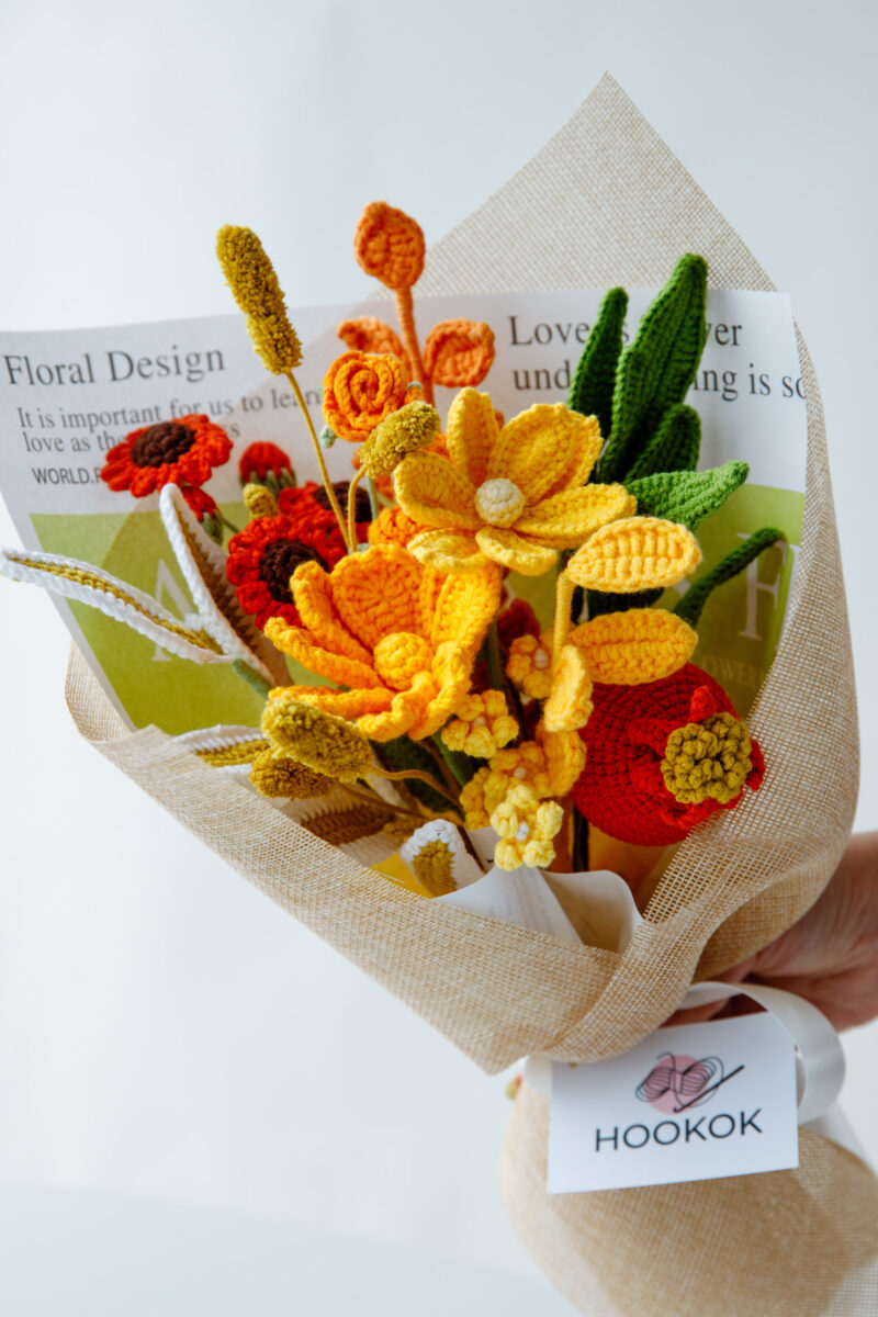 Yellow Gesang Flower Bouquet Kits – with PDF pattern - Hookok