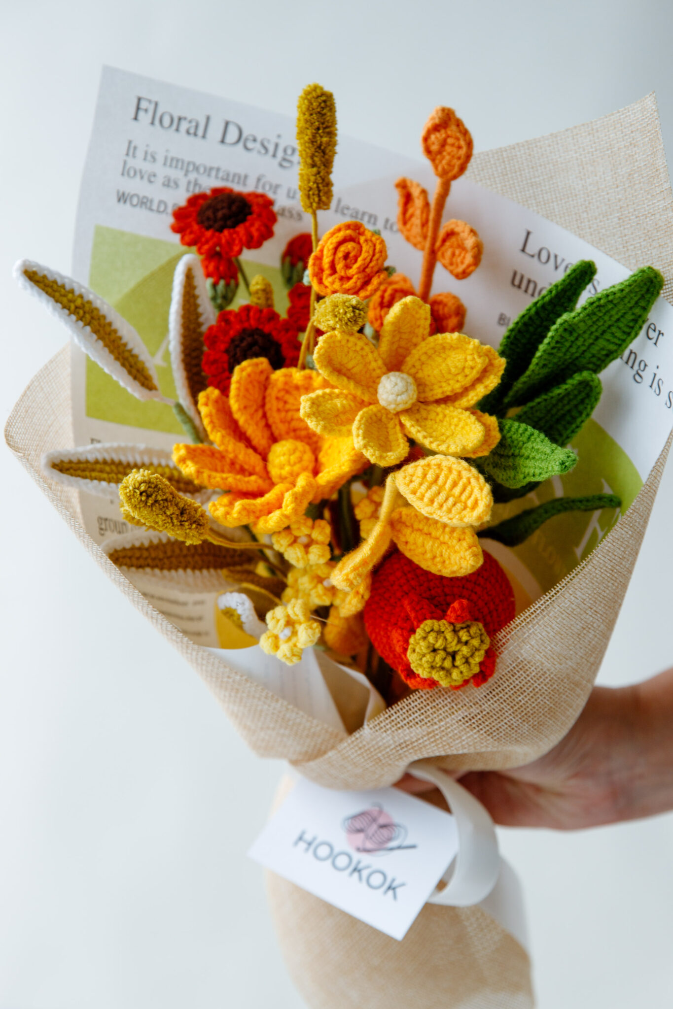 Yellow Gesang Flower Bouquet Kits – with PDF pattern - Hookok