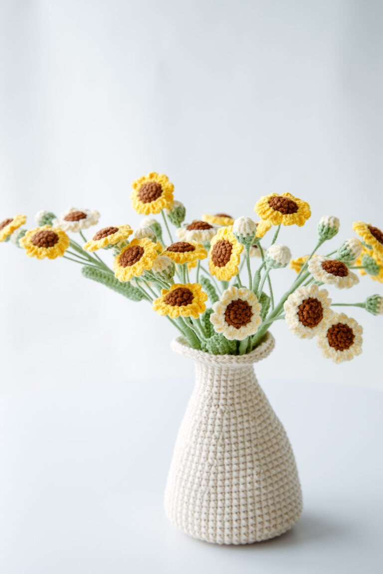 Flowers and Vase Crochet Kit – with PDF pattern - Hookok