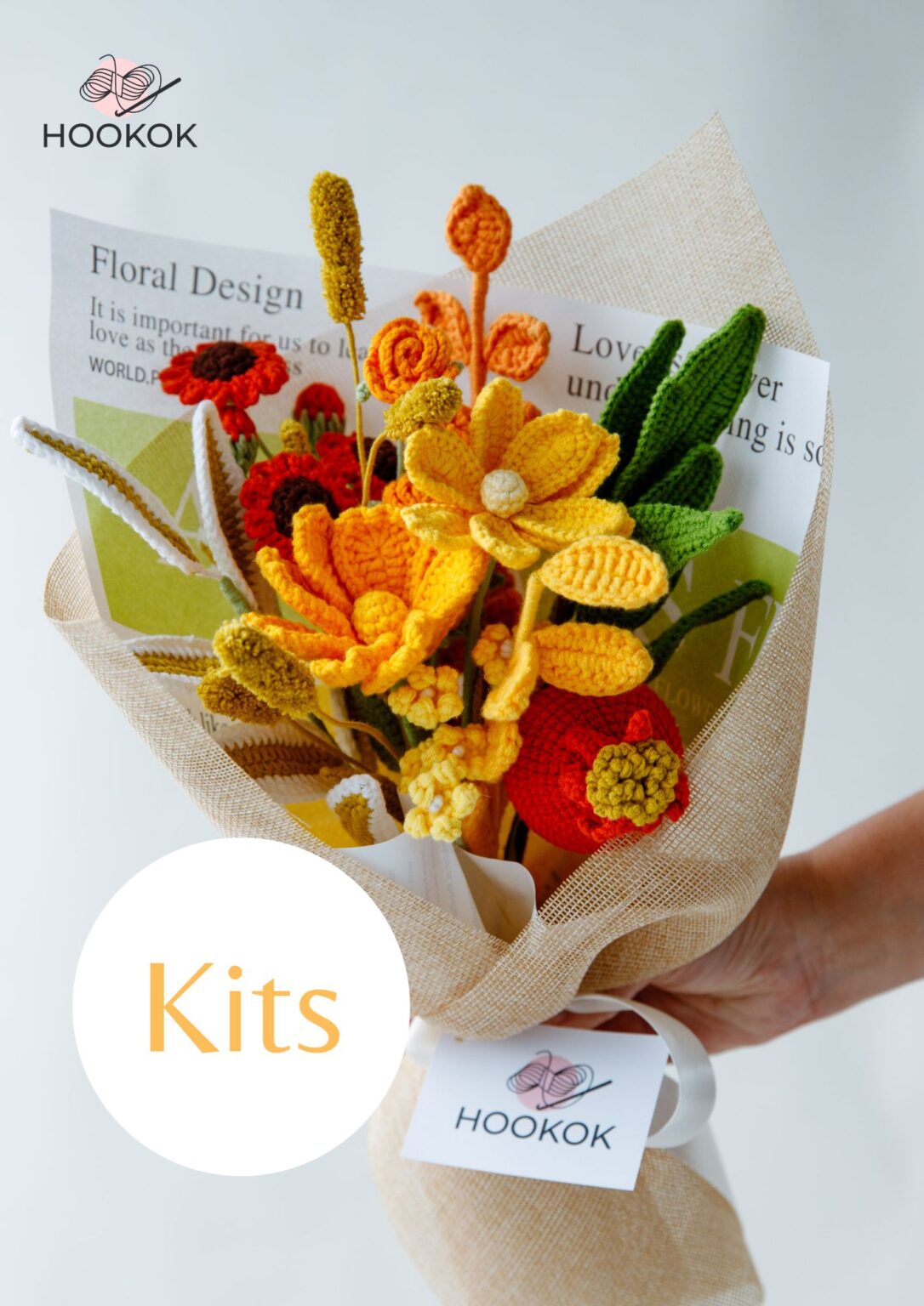 Yellow Gesang Flower Bouquet Kits – with PDF pattern - Hookok