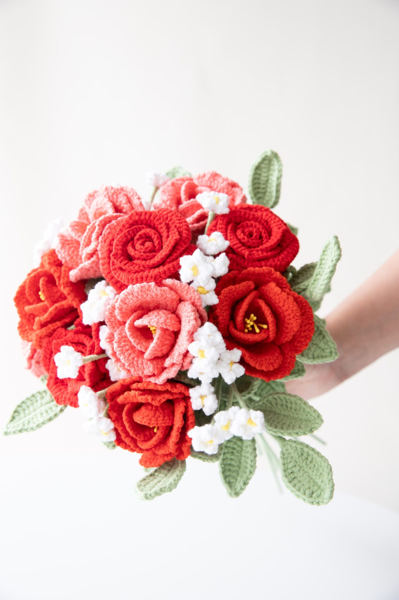 Red Rose Wedding Bouquet Kit – with PDF pattern - Hookok