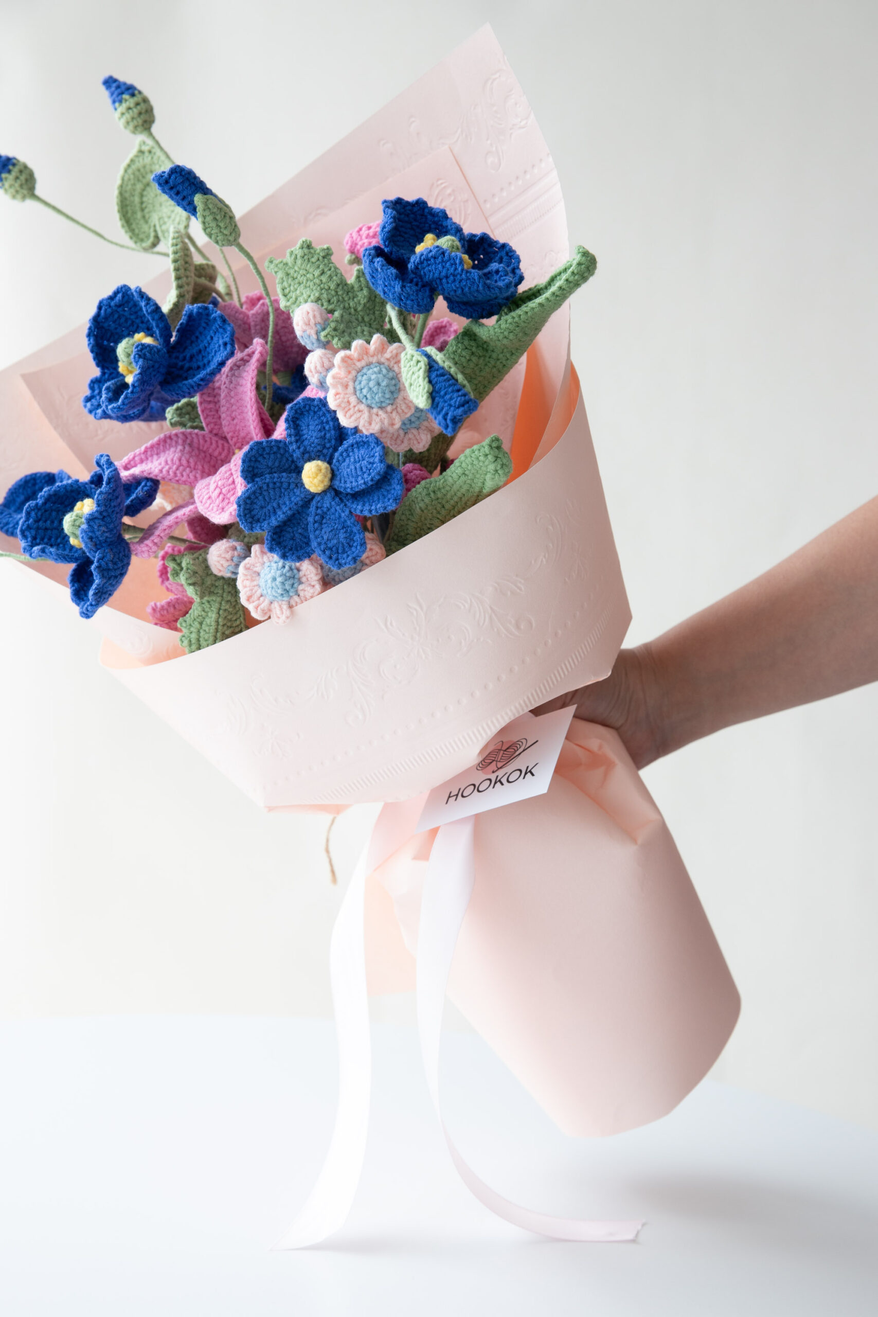 Blue Corn Poppy and Lily Bouquet Kit – with PDF pattern - Hookok
