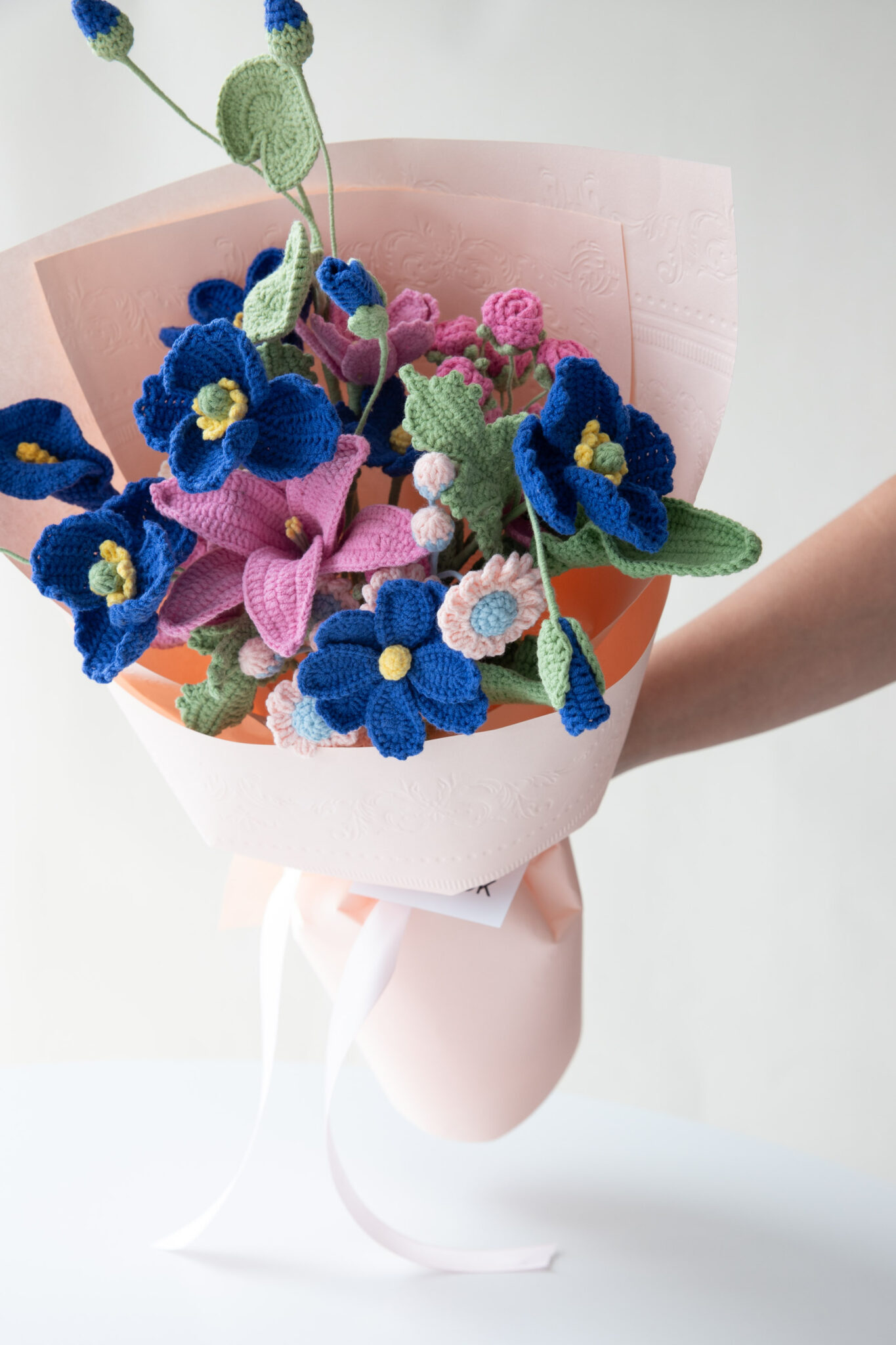 Blue Corn Poppy and Lily Bouquet Kit – with PDF pattern - Hookok