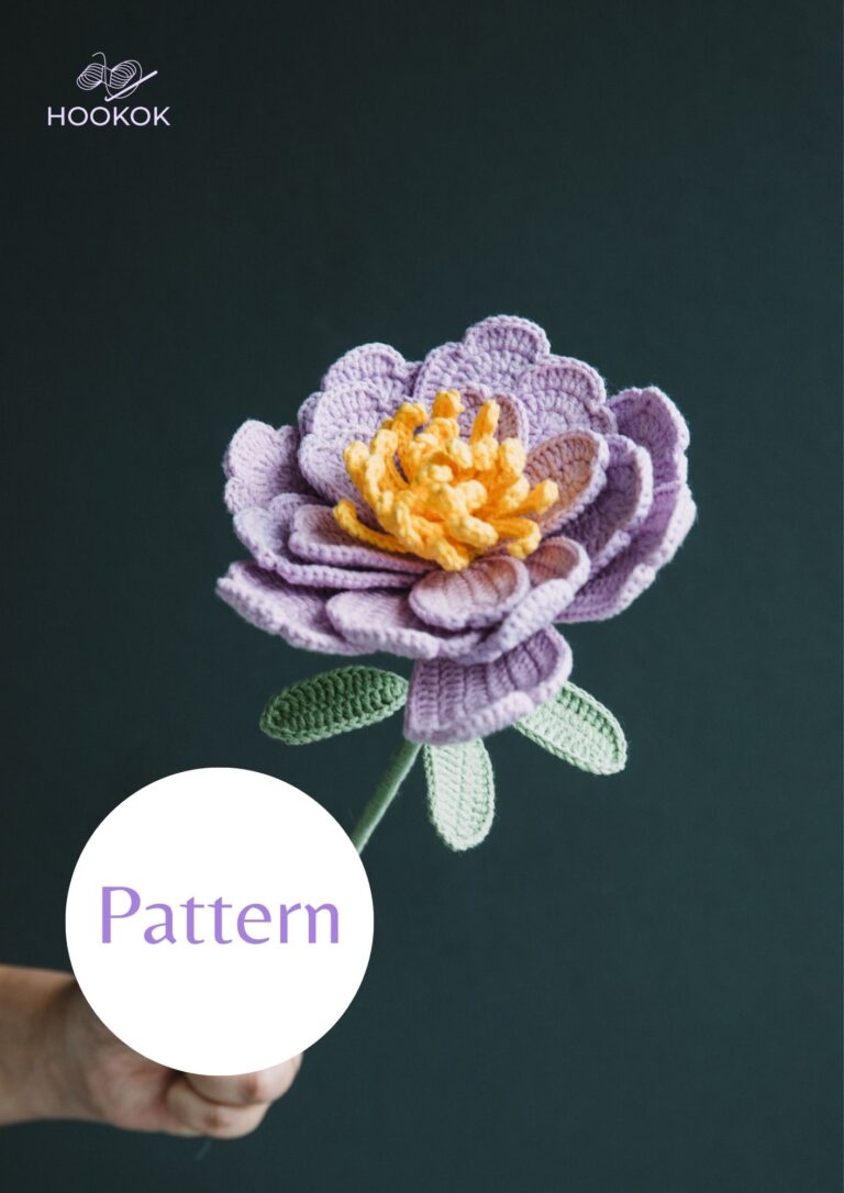 PDF Pattern- Crochet Chinese Peony - Hookok
